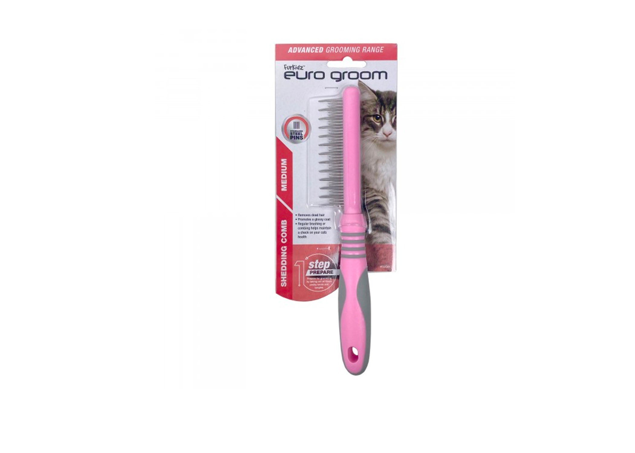 Furkidz Euro Groom Cat Deshedding Comb | Animal World of Boronia